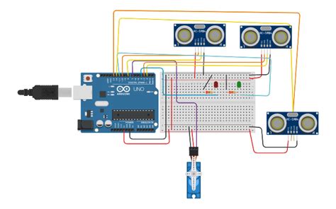 Circuit Design Railway Crossing Tinkercad