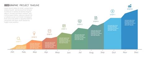 프로젝트 타임라인 다이어그램 비즈니스를 위한 인포그래픽 로드맵 템플릿입니다 12 개월 현대 타임 라인 다이어그램 달력