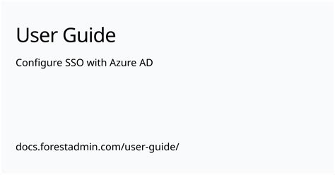 Configure Sso With Azure Ad User Guide
