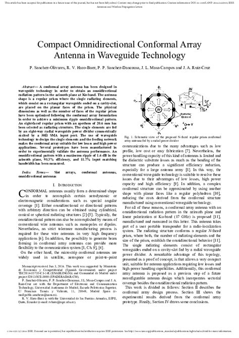 Pdf Compact Omnidirectional Conformal Array Antenna In Waveguide Technology