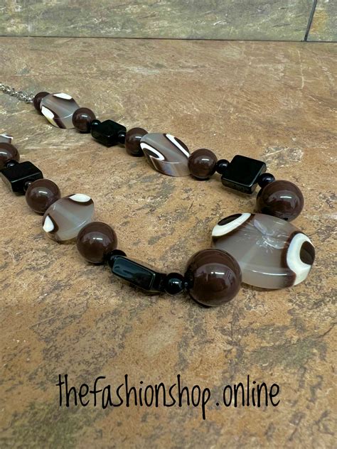 Chunky Brown Beaded Necklace The Fashion Shop