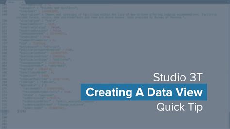 Creating A MongoDB Data View Using Studio 3T YouTube