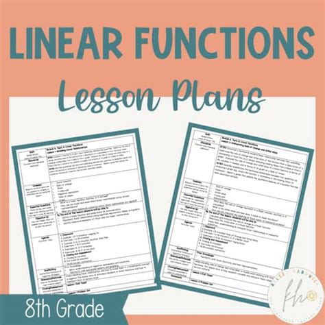 8th Grade Math Lesson Plans Linear Functions By Kelsey Hardwick