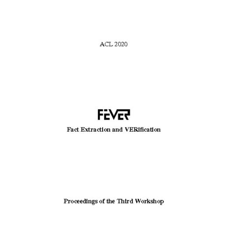 Proceedings Of The Third Workshop On Fact Extraction And Verification