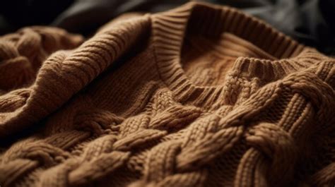 Premium Ai Image A Close Up Of A Chunky Cable Knit Sweater Ai Generated