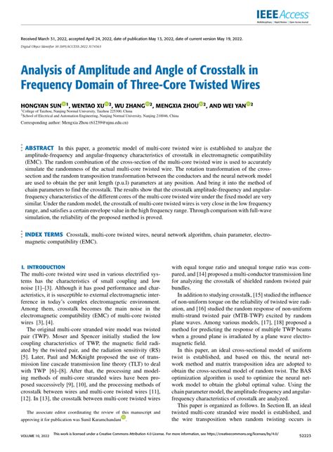 Pdf Analysis Of Amplitude And Angle Of Crosstalk In Frequency Domain