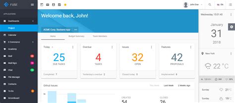 Best Responsive Angular Professional Bootstrap Material Design Admin Dashboard Templates