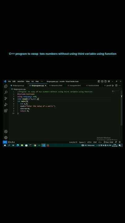 C Program To Swap Two Numbers Without Using Third Variable Using