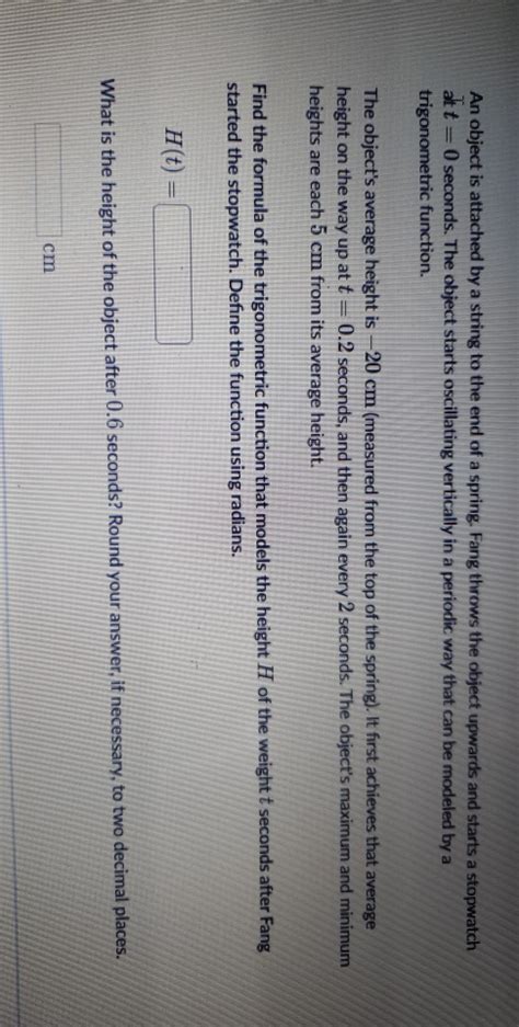 Solved An Object Is Attached By A String To The End Of A