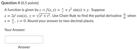 solved х question 4 0 5 points a function is given by