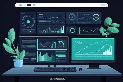 Premium Photo Data Monitoring Illustration Designed In Flat Style