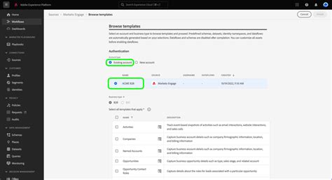 Create A Sources Dataflow Using Templates In The Ui Adobe Experience