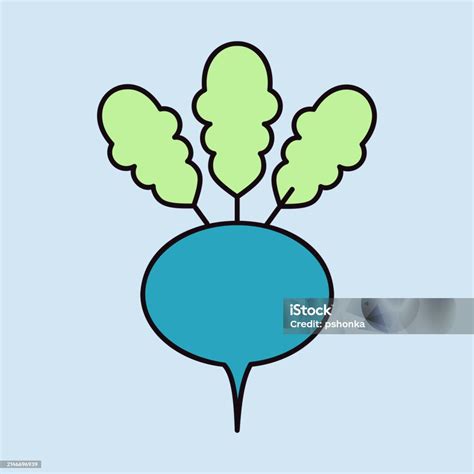 Turnip Isolated Design Vector Icon Vegetable Sign Stock Illustration