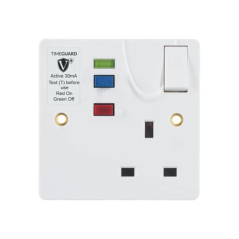 Rcd Socket 13a 1g Switched 3 X 3 Rcd01wavn Timeguard