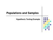 Hypothesis Testing Example Populations And Samples Hypothesis Testing Example Lecture