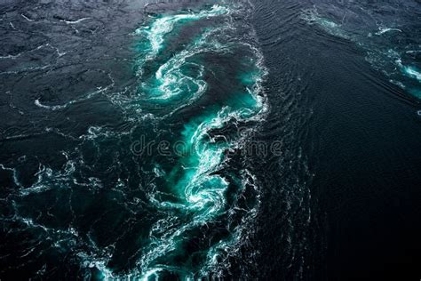 Dynamic Ocean Currents Are Creating Beautiful Spirals In The Deep Water Of The Ocean Sea Stock
