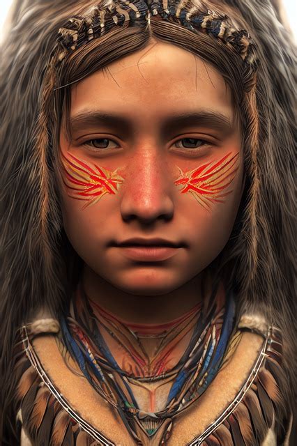 Download Generated Girl Native American Royalty Free Stock