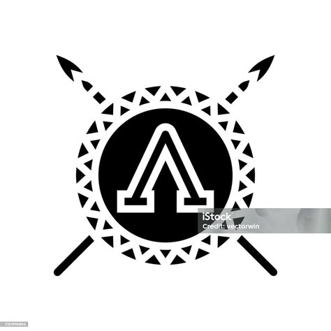 배지 스파르타 로마 그리스 문자 모양 아이콘 벡터 일러스트 레이 션 Empire에 대한 스톡 벡터 아트 및 기타 이미지 Empire 검 검투사 Istock