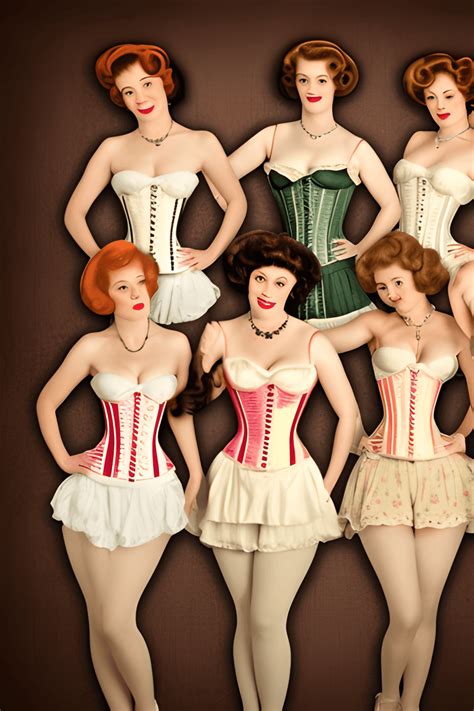 Retro Vintage Beautiful Ladies Corsets · Creative Fabrica