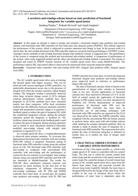Pdf A Newborn Anti Windup Scheme Based On State Prediction Of