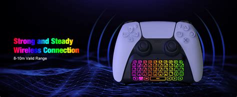 Moko Rgb Backlight Keyboard For Ps5 Controller Bluetooth Wireless Mini Gamepad