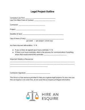 Fillable Online Project Outline Template Free Word Excel PDF Fax Email Print PdfFiller