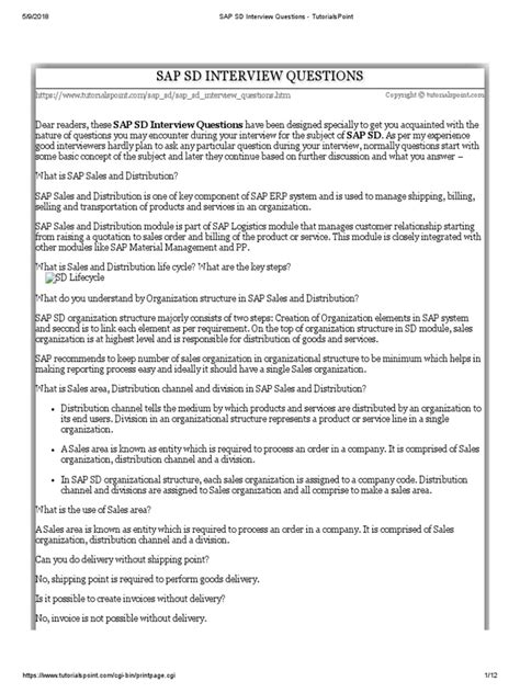 Sap Sd Interview Questions Pdf Pdf Sales Invoice