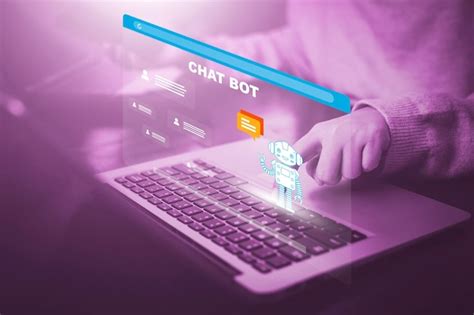 premium photo man using laptop and touch bar chat bot chat with ai
