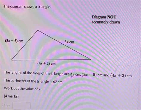 Solved The Diagram Shows A Triangle Diagram Not Accurately Drawn The Lengths Of The Sides Of