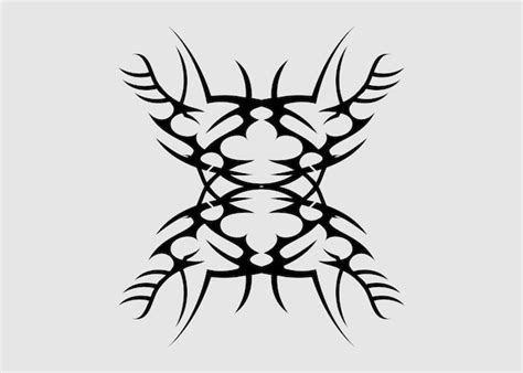 Premium Vector Abstract Sharp Black Symmetric Tribal Tattoo