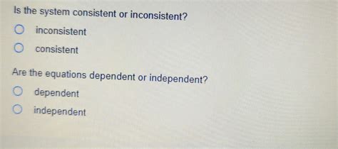 solved is the system consistent or inconsistent o