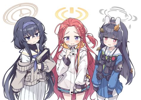 Miyu Ui And Yuzu Blue Archive Drawn By Yandama Danbooru