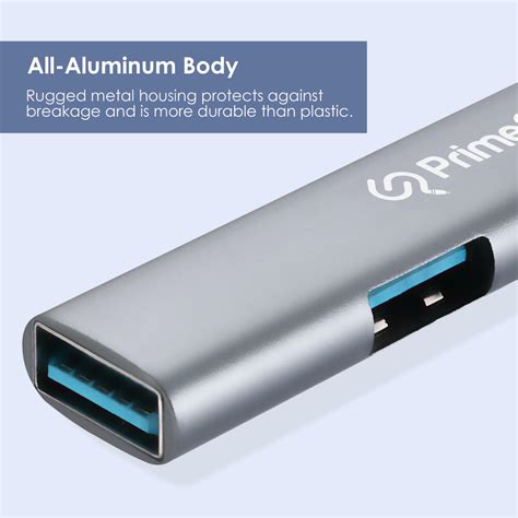 USB C To USB Hub Aluminum Type C To USB USB Hub Adapter PrimeCables