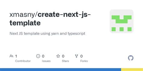 github xmasny create next js template next js template using yarn
