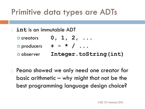 Ppt Cse 331 Software Design And Implementation Abstract Data Types Ii