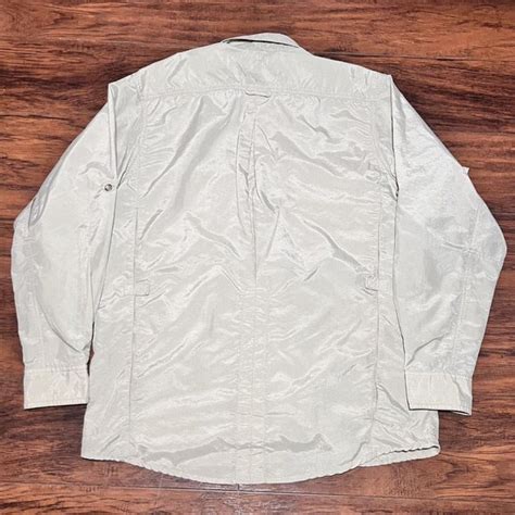 K WAY Shirts Kway Technical Design Short Sleeve Button Down Shirt Beige Mens Size Small