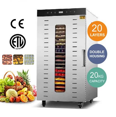 ხილის და ბოსტნეულის დეჰიდრატორი ჩირის აპარატი პროდუქტის საშრობი აპარატი Ss 20h