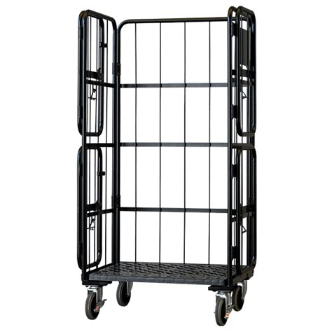 【新品】俺のカゴ台車 ブラック W850×d650×h1700 上下観音扉付き【業界初の規格！】 台車屋五常