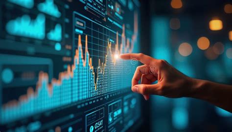 hand interacts with futuristic digital interface displaying tech trends