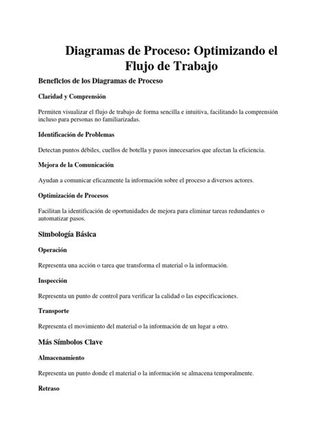 Diagramas De Proceso Pdf Flujo De Trabajo Información