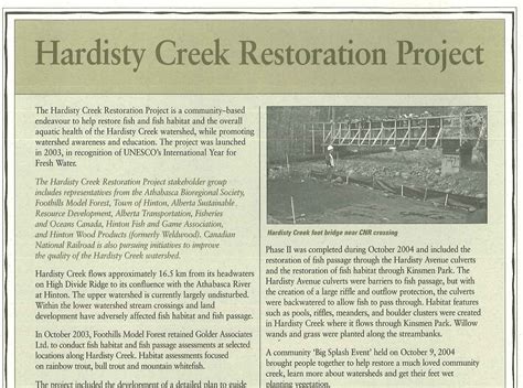 Hardisty Creek Restoration Project Fri Research