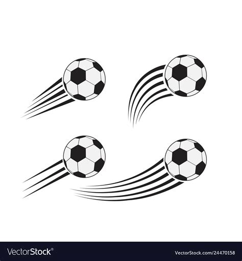 Flying Soccer Balls Set With Royalty Free Vector Image