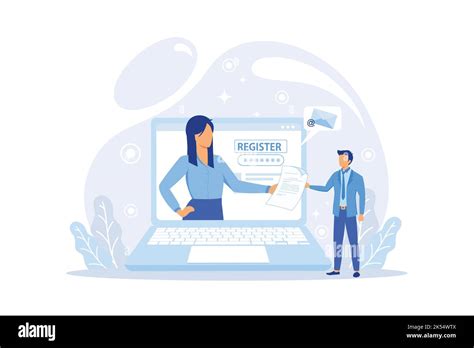 Online Registration And Sign Up Concept People Signing Up Or Login To Online Account With User