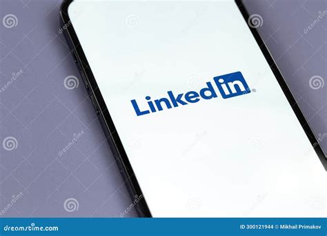Linkedin Logo Mobile App On A Screen Smartphone Iphone Closeup Editorial Stock Image Image Of