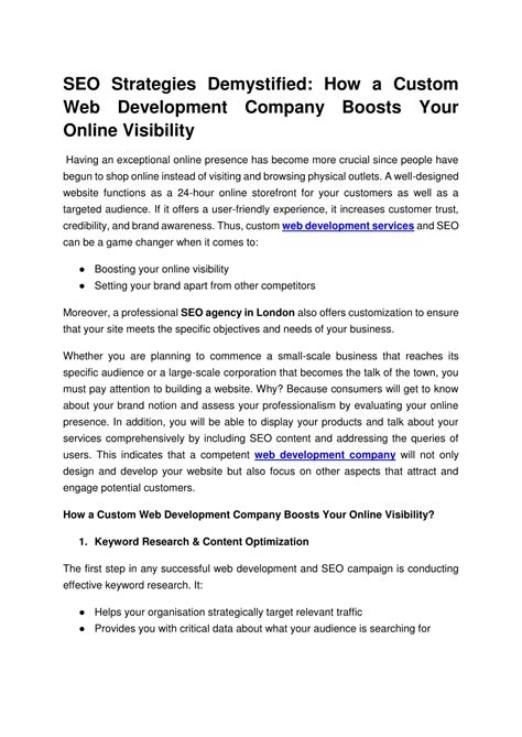 Ppt Seo Strategies Demystified How A Custom Web Development Company Boosts Your Online