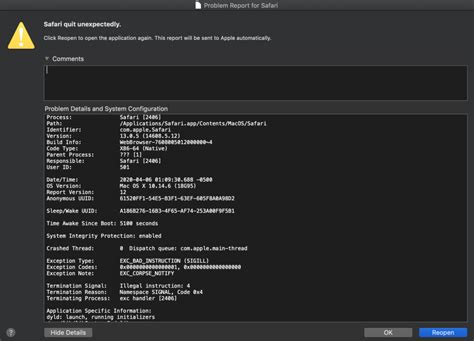 Fix Safari Crashes On Startup