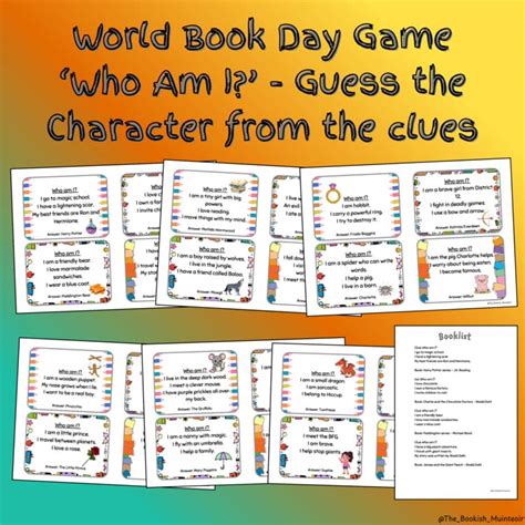 World Book Day Character Guessing Game By Thebookishmúinteoir Tpt
