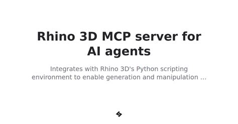 Rhino 3d Mcp Server For Ai Agents