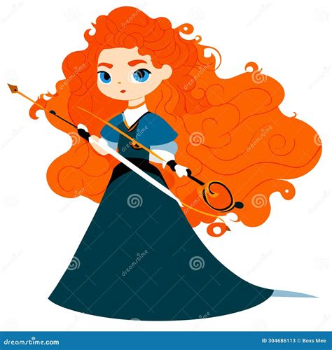 Beautiful Girl With A Bow And Arrow In Her Hand Vector Illustration
