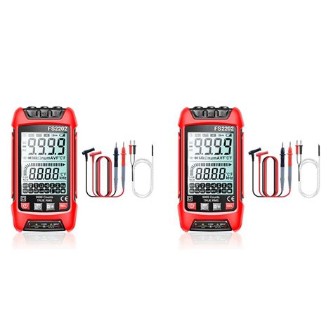 2x Digital Multimeter 9999 Counts Trms Autoranging Voltmeter Accurately Measures Ac Dc Amp Ohm